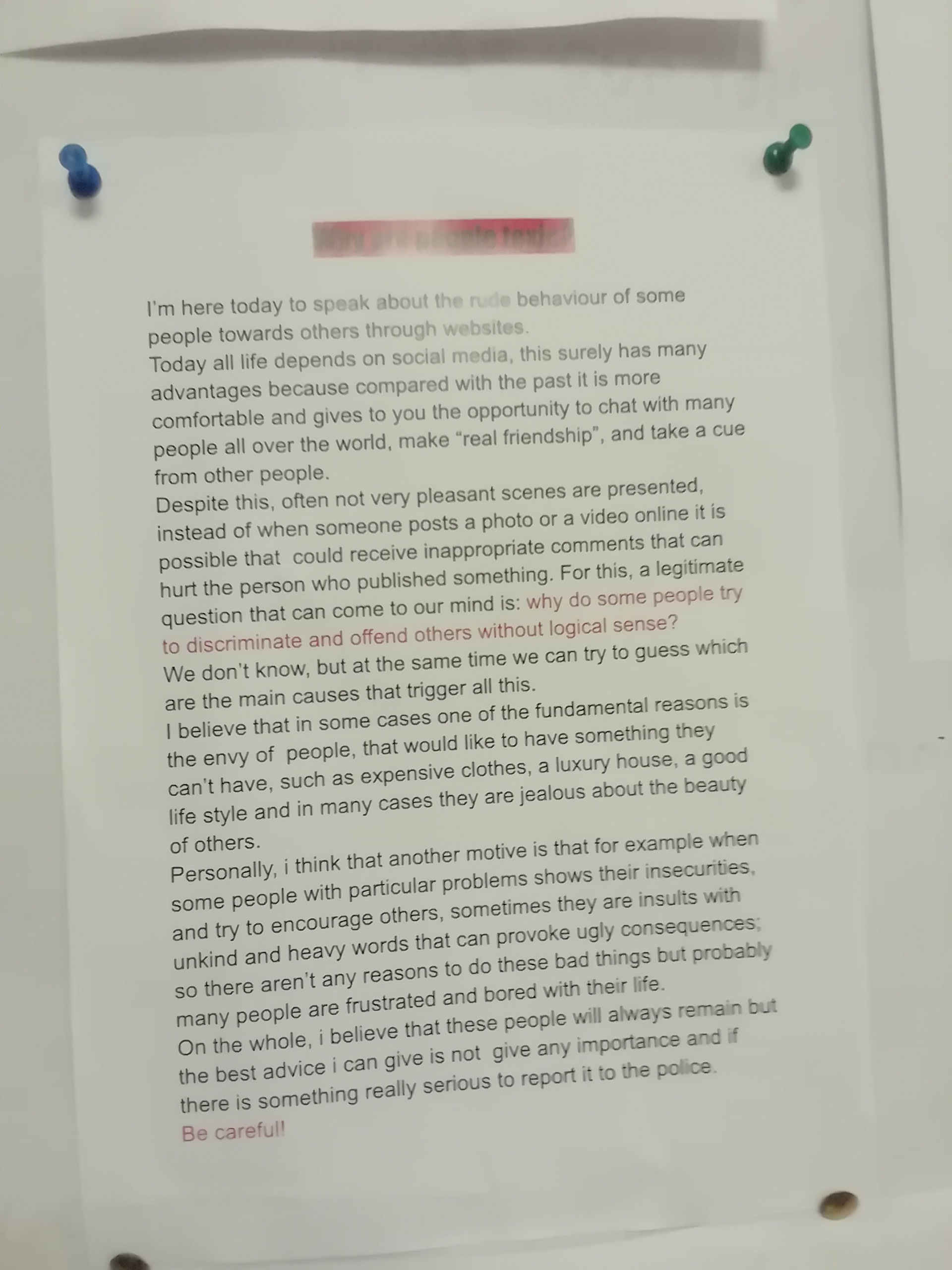 SOCIAL MEDIA AWARENESS – STUDENT PROJECT